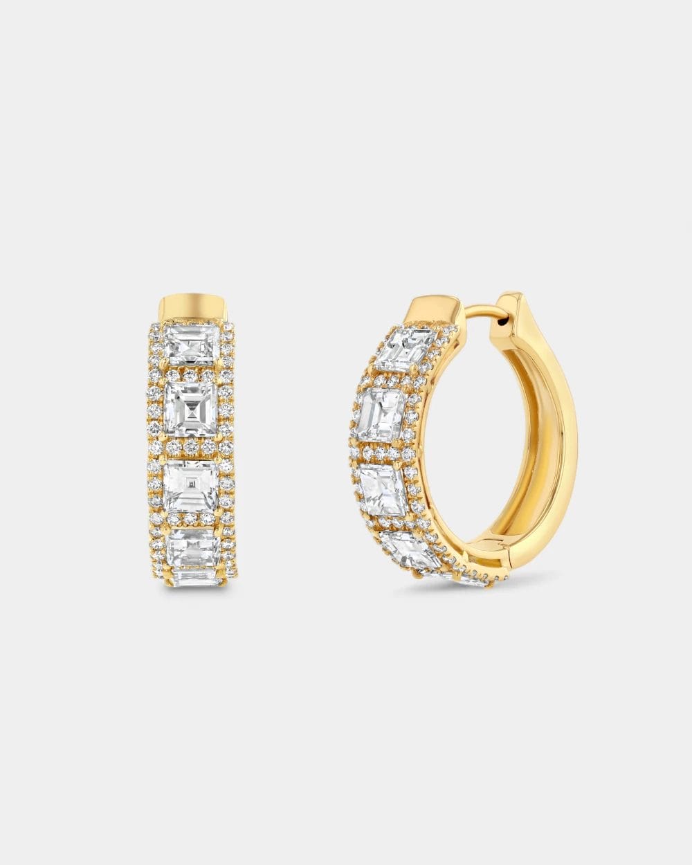 Diamond Hoop Earrings in 18K Yellow Gold - Weldorf | Luxury Jewelry and ...